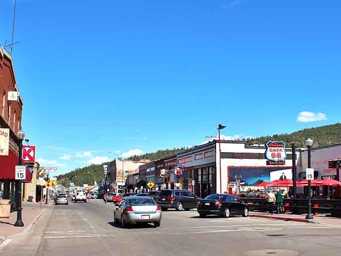 Clear blue skies, ponderosa pines, and a classic Route 66 shop sign make Williams look almost too good to be real.