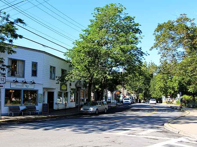Tree-canopied roads invite leisurely strolls through a town where creativity and nature have been roommates for generations.