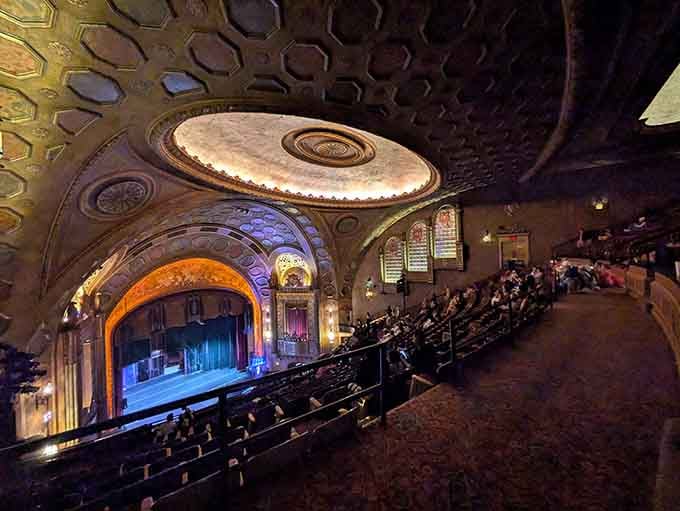 Looking out from the balcony, you realize this atmospheric auditorium was designed to make every single person feel like royalty.