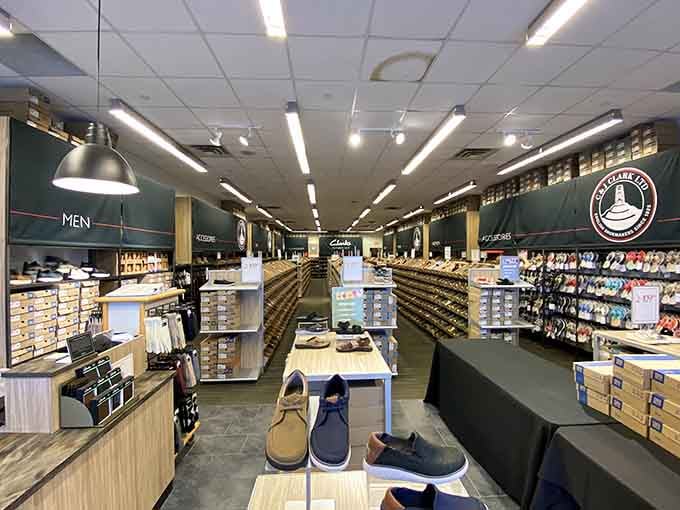 Clarks keeps your feet happy while you rack up those shopping miles, because comfortable shoes are non-negotiable here.