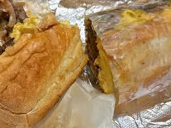 Melted cheese, savory meat, and toasted bread. This shrimp cheesesteak is a serious contender for Baltimore's best handheld meal.