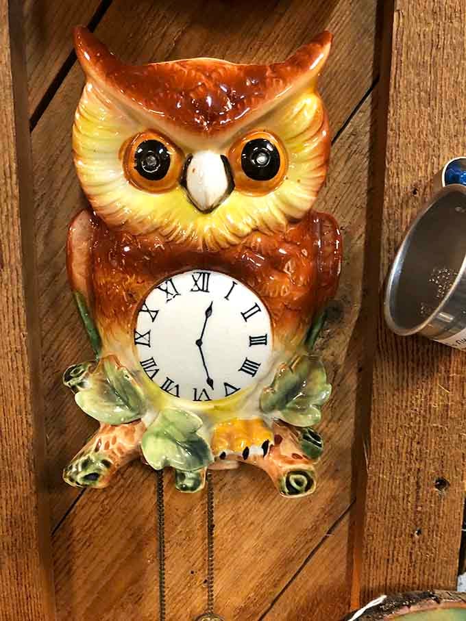 This ceramic owl clock is watching you browse, and honestly, it looks more patient than anyone you've ever met.