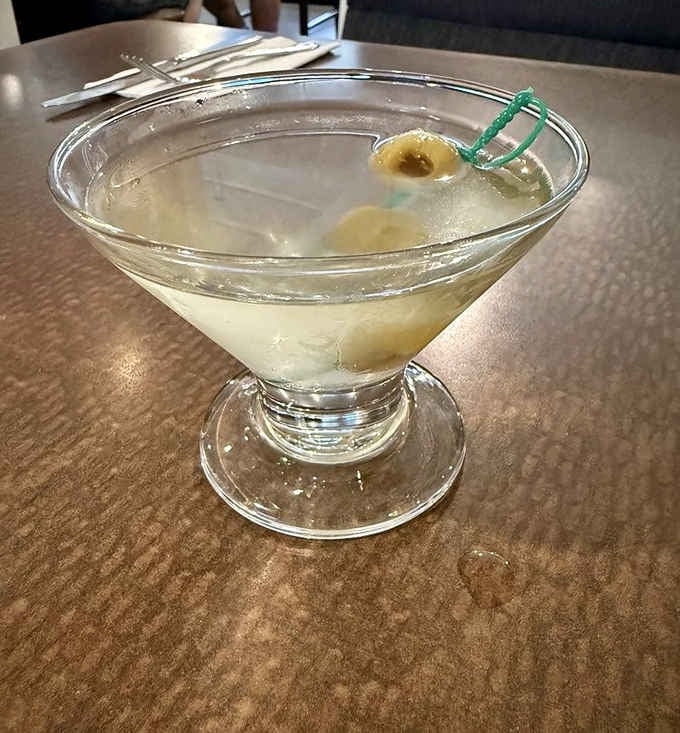 A martini with olives, chilled and elegant. Sometimes dinner deserves a proper opening act.