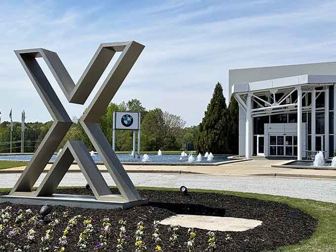 That giant X sculpture outside makes for the perfect photo op before you head inside for the tour.