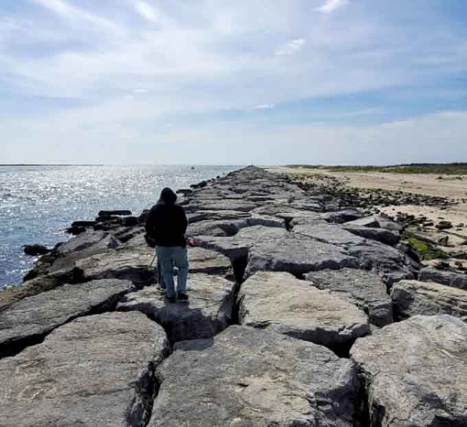 Standing on these massive rocks with nothing but open water ahead, you'll understand why fishermen keep coming back here season after season.