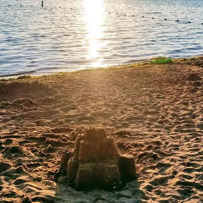 Someone's architectural masterpiece in sand proves that creativity thrives when you unplug and just play outside.