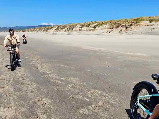 Fat tire bikes on a wide open beach. This is the kind of Saturday that makes Mondays worth surviving.