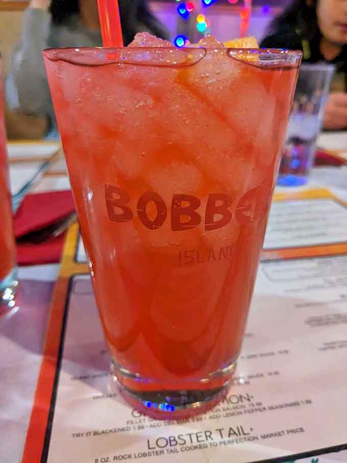 The Bobbers Tea glows like a sunset in a glass, making hydration look like the best decision you'll make.