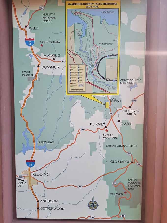 The map that proves Burney Falls is worth every mile of that Northern California drive.