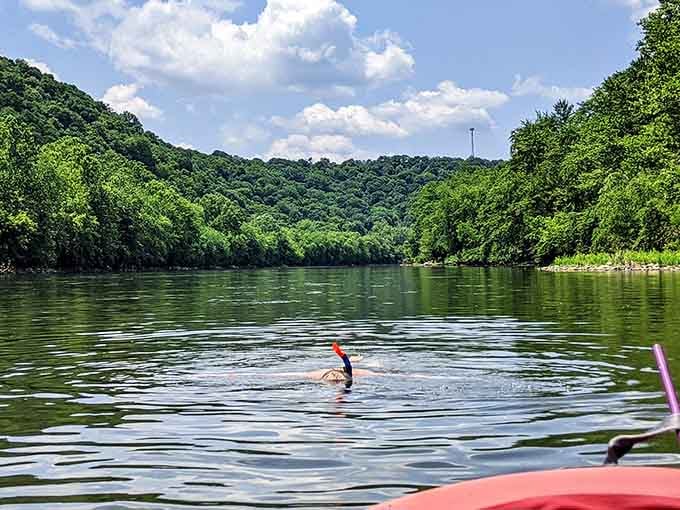 Summer days on the river offer the perfect excuse to cool off and pretend you're a kid again.