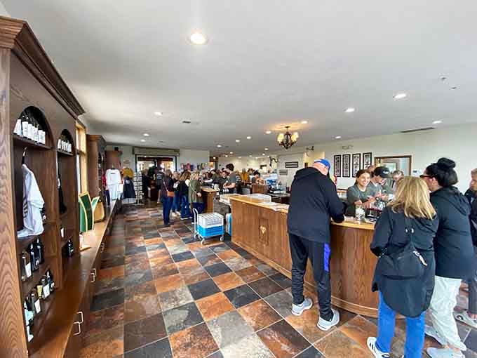 When the tasting room fills up like this, you know the word got out and the secret is officially over.
