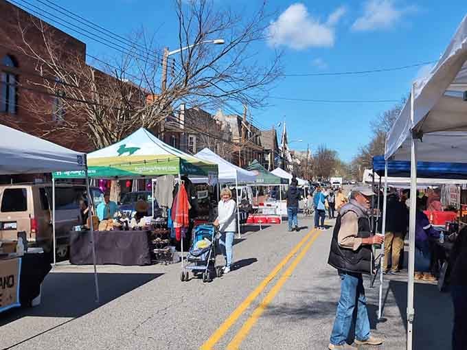 White tents transform Main Street into a treasure hunt of fresh produce and homemade everything.