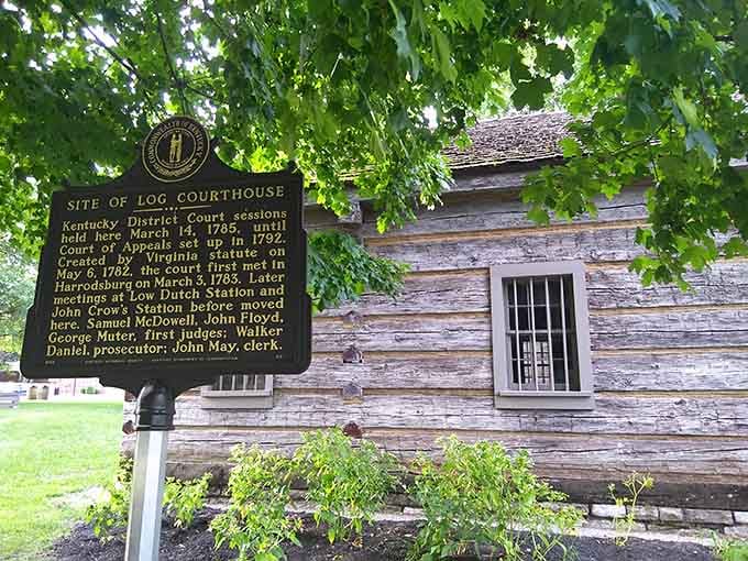 The Log Courthouse where ten constitutional conventions happened, proving democracy can flourish anywhere, even rustic wooden buildings.