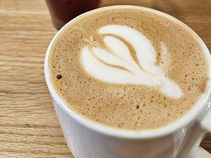 Latte art this pretty almost makes you feel guilty taking that first sip. Almost.