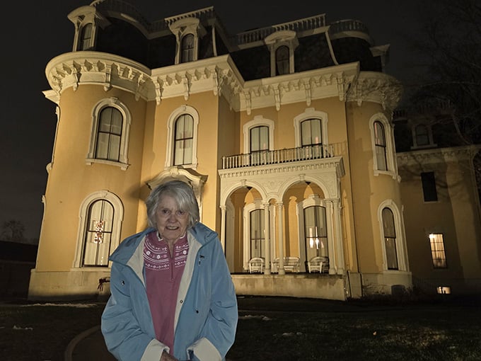 Even at night, this mansion commands attention. Some places just refuse to be ignored after dark.