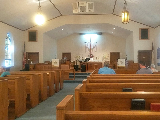 Damascus United Methodist Church, where the mountain community has gathered for generations of quiet, faithful Sundays.