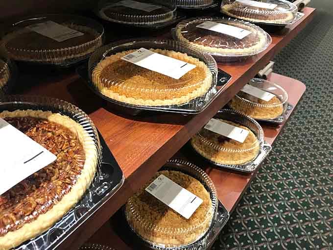 Whole pies ready to go home with you, assuming you have that kind of willpower.