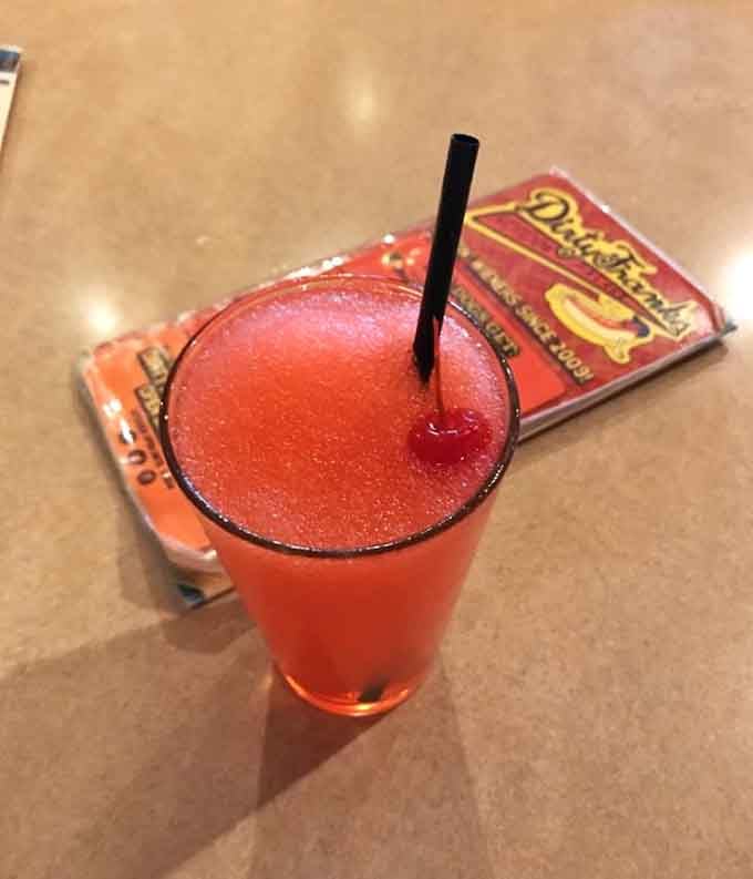 That cherry-topped red slushie is the kind of drink that makes you feel like a kid again.