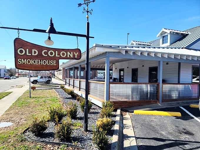 Old Colony Smokehouse promises the kind of authentic barbecue that makes North Carolinians argue passionately about regional styles.
