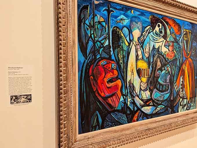 Abraham Rattner's swirling colors and bold figures pull you in like a dream you're not quite ready to wake from.