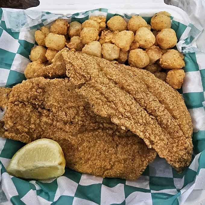 Golden fried fish with tater tots—this is what comfort food dreams are made of, people.