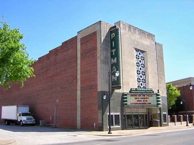 The Pitman Theater's Art Deco marquee rises above downtown Gadsden like a proud exclamation point on the city's cultural sentence.
