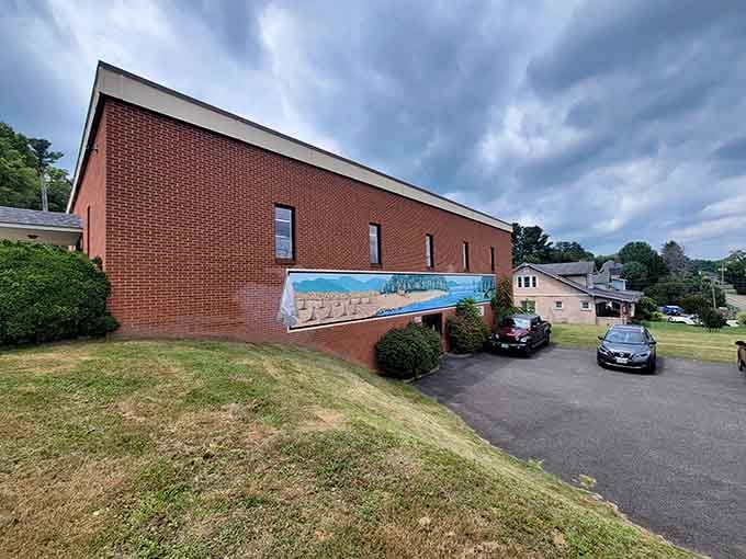 The museum's colorful mural celebrates the region's heritage, splashed across brick like a love letter to history.