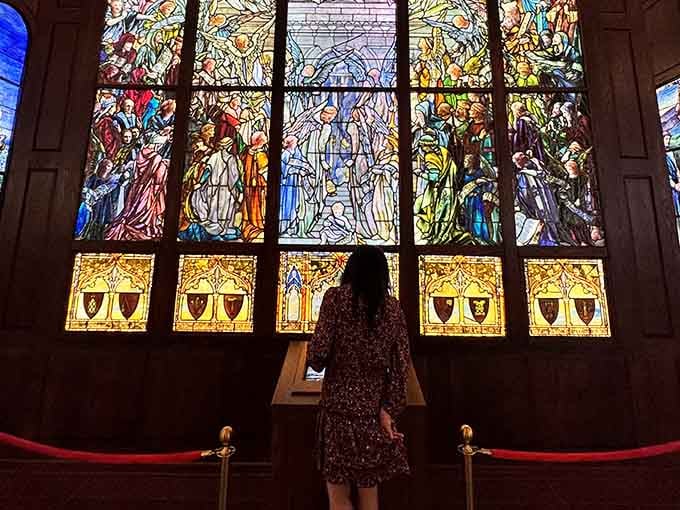 Standing before a window this large, this detailed, this alive, you forget everything else entirely.