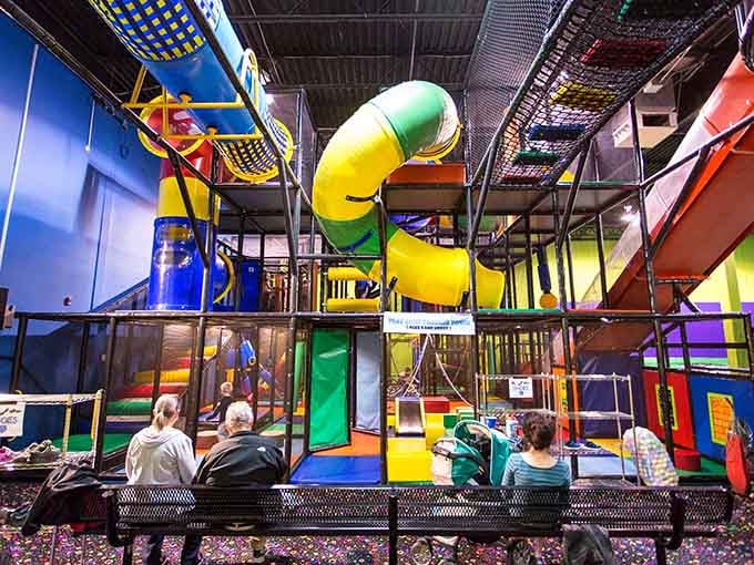 Multi-level, colorful, and gloriously chaotic. Grand Slam's soft-play playground is basically a kid's version of a five-star resort.