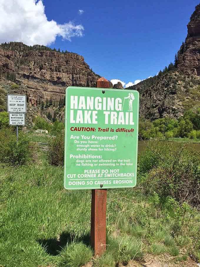This cheerful green sign asks if you're prepared, like a friendly crossing guard with altitude concerns.