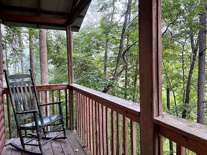 A rocking chair on your private deck overlooking endless forest is retirement goals personified in furniture form.