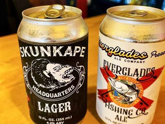 Skunkape Lager and Everglades Fishing Co. Ale, because your lunch should match its wild surroundings perfectly.