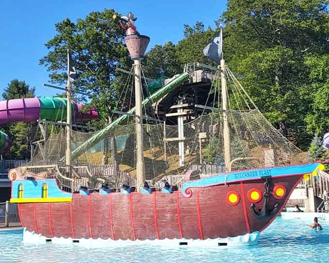 Buccaneer Blast is a pirate ship splash zone where getting soaked is the whole point. No complaints here.