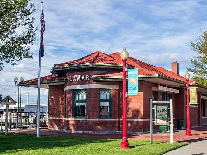 The old Lamar Station still stands proud, a brick-and-mortar love letter to the town's railroad roots.