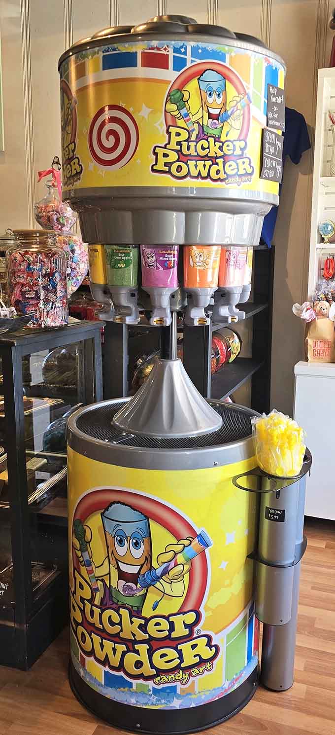 Pucker Powder on demand. This machine is basically a carnival ride you can eat.