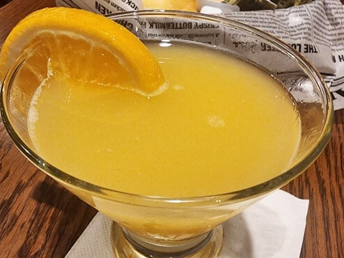 A chilled, citrusy drink that arrives looking like liquid sunshine, the perfect companion to a plate of fresh seafood.