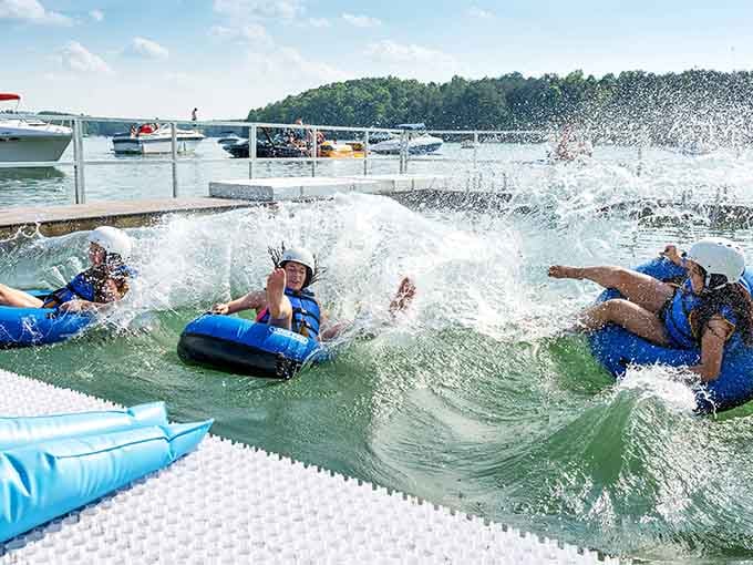 That expression of pure, unfiltered joy is what happens when a tube, a wave, and Lake Lanier collide.