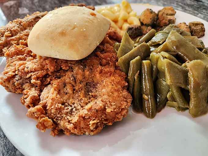 A full Southern spread that proves vegetables and sides deserve their own standing ovation every single time.