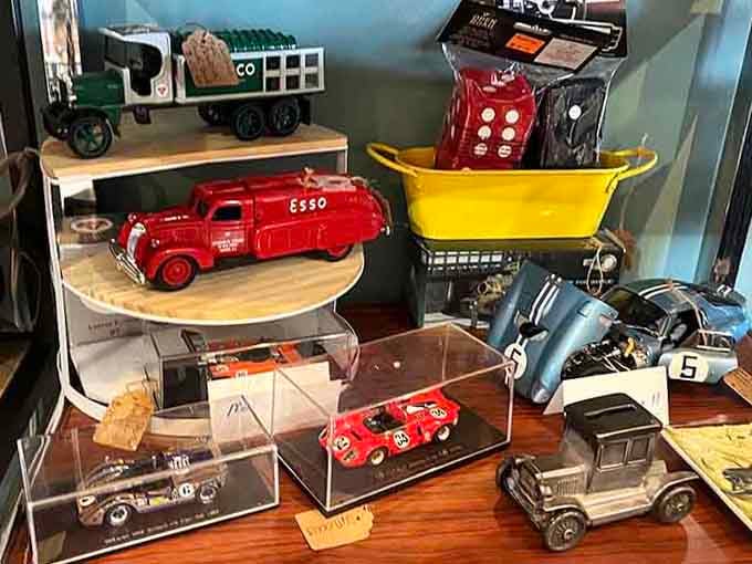 Vintage die-cast cars and old toy trucks, because some collections are worth starting at any age.