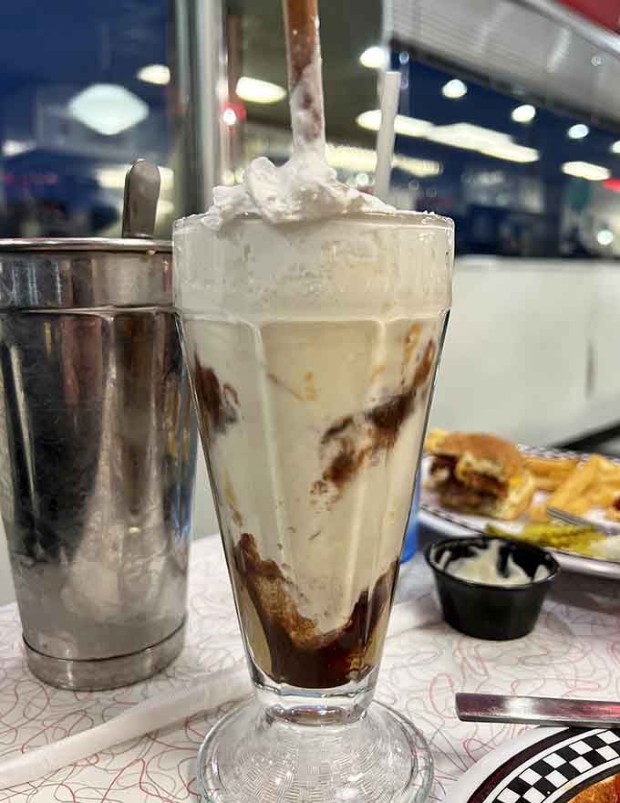 Thick, creamy, topped with whipped cream and served in a classic glass. This milkshake means business.