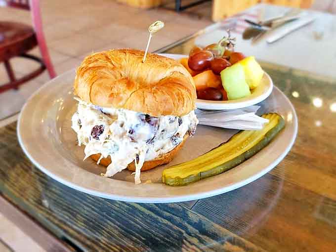 A chicken salad croissant sandwich that makes you wonder why you ever settled for anything less.