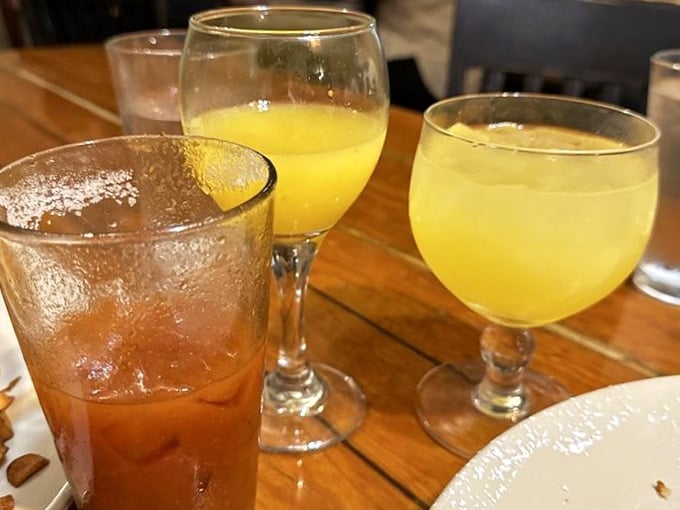 Mimosas and specialty drinks that prove brunch without beverages is just a sad breakfast meeting.