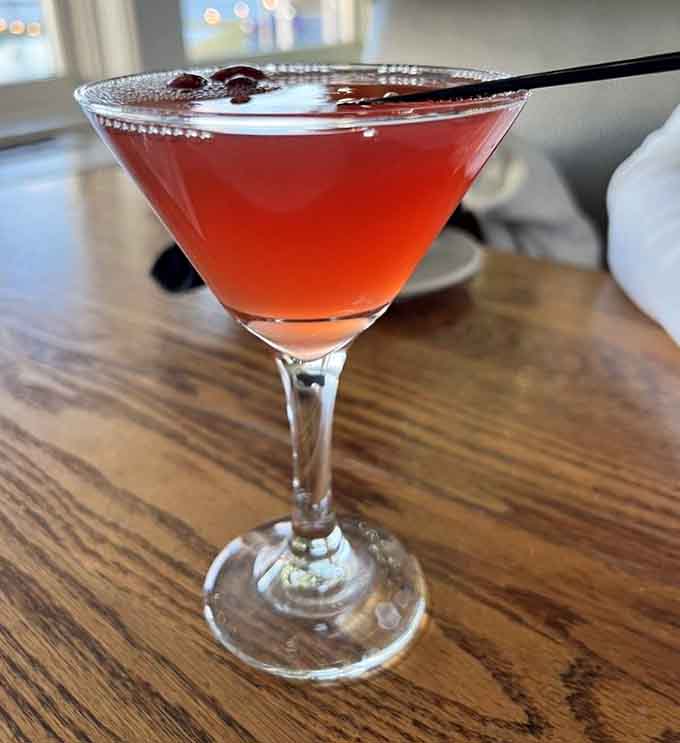 That cranberry martini isn't just a drink, it's a whole mood in a glass.