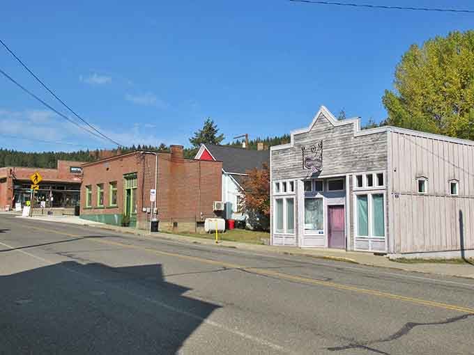 Brick, wood, and painted trim line the side streets, each building a different chapter of the same great story.