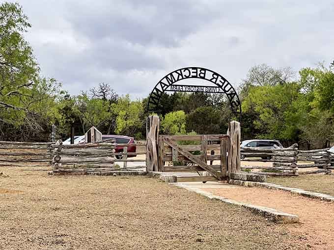 The exit gate looks just as inviting as the entrance, though leaving is considerably harder to do.