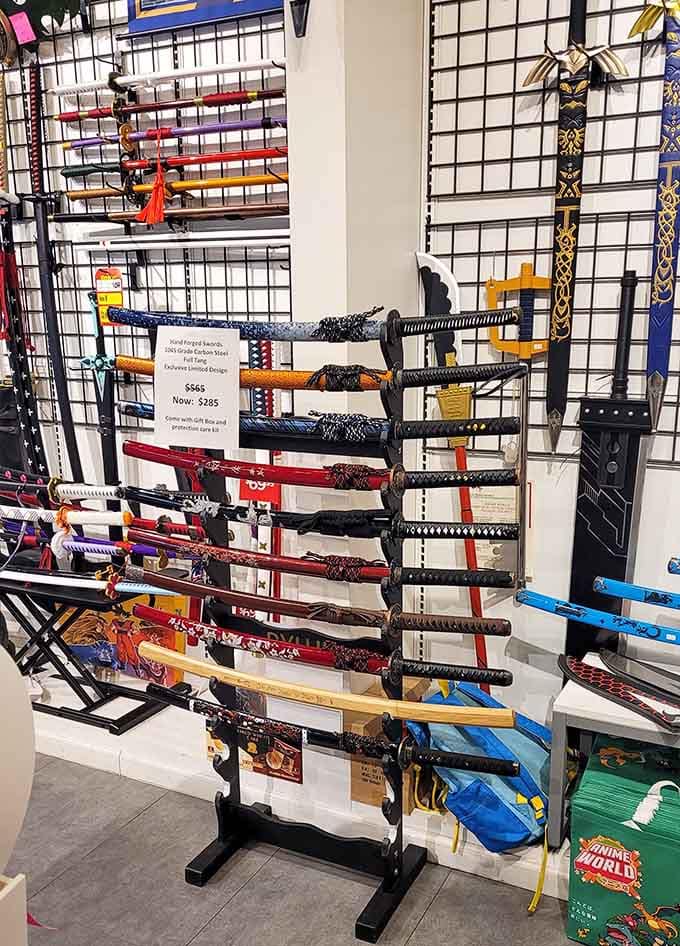 Hand-forged samurai swords at an outlet mall in Washington. Nobody saw that coming, and honestly, respect.