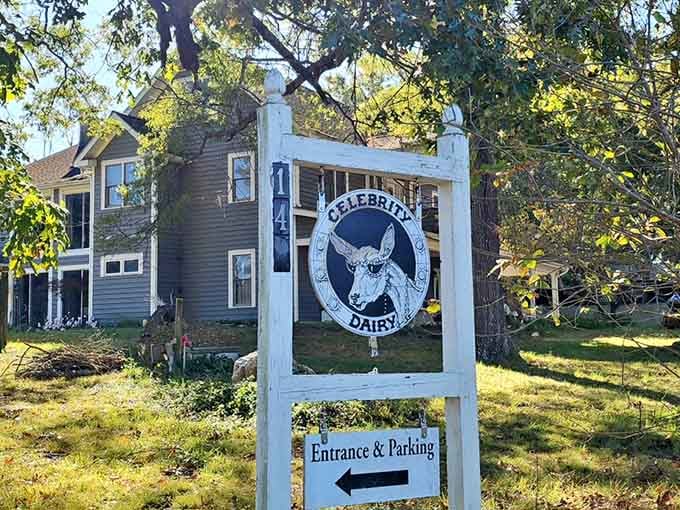 Celebrity Dairy's hand-painted sign is charming enough to make you stop the car without a second thought.