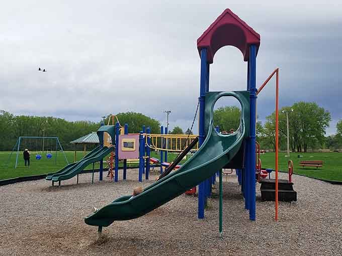 Playground equipment that actually looks fun, not like a lawsuit waiting to happen from the 1980s.