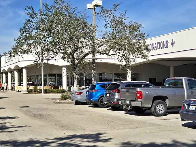 That donations entrance stays busy because Naples residents know quality items deserve a second life here.