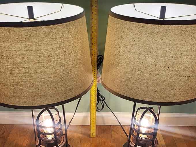 Two lamps, one measuring tape, and zero regrets, this is what a great find looks like before it goes home.